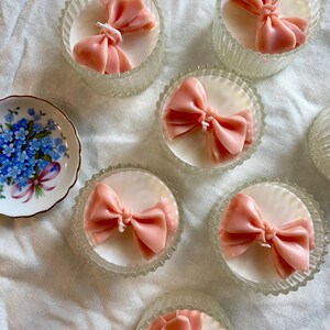 Pink and Blue Bow/ Ribbon Candle, Baby Shower Gift Favor, Soy Candle ...