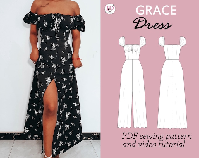 Milkmaid Dress Pattern Odette, Corset Dress Sewing Pattern PDF Sundress ...