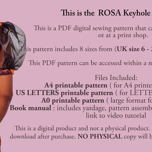 ROSA Keyhole Back Top Sewing Pdf Digital Pattern, Open Back Top Sewing ...