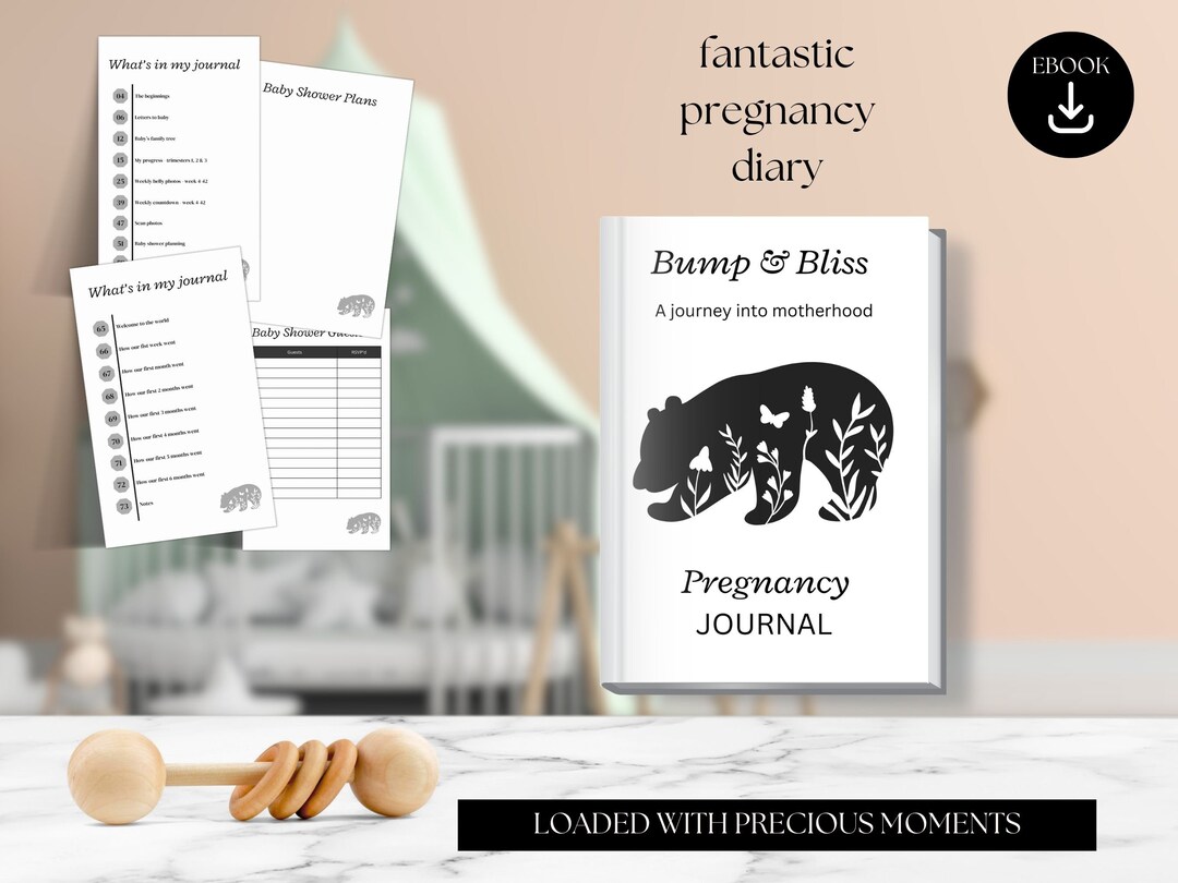 Pregnancy Journal, Printable Diary, Editable and Downloadable ...