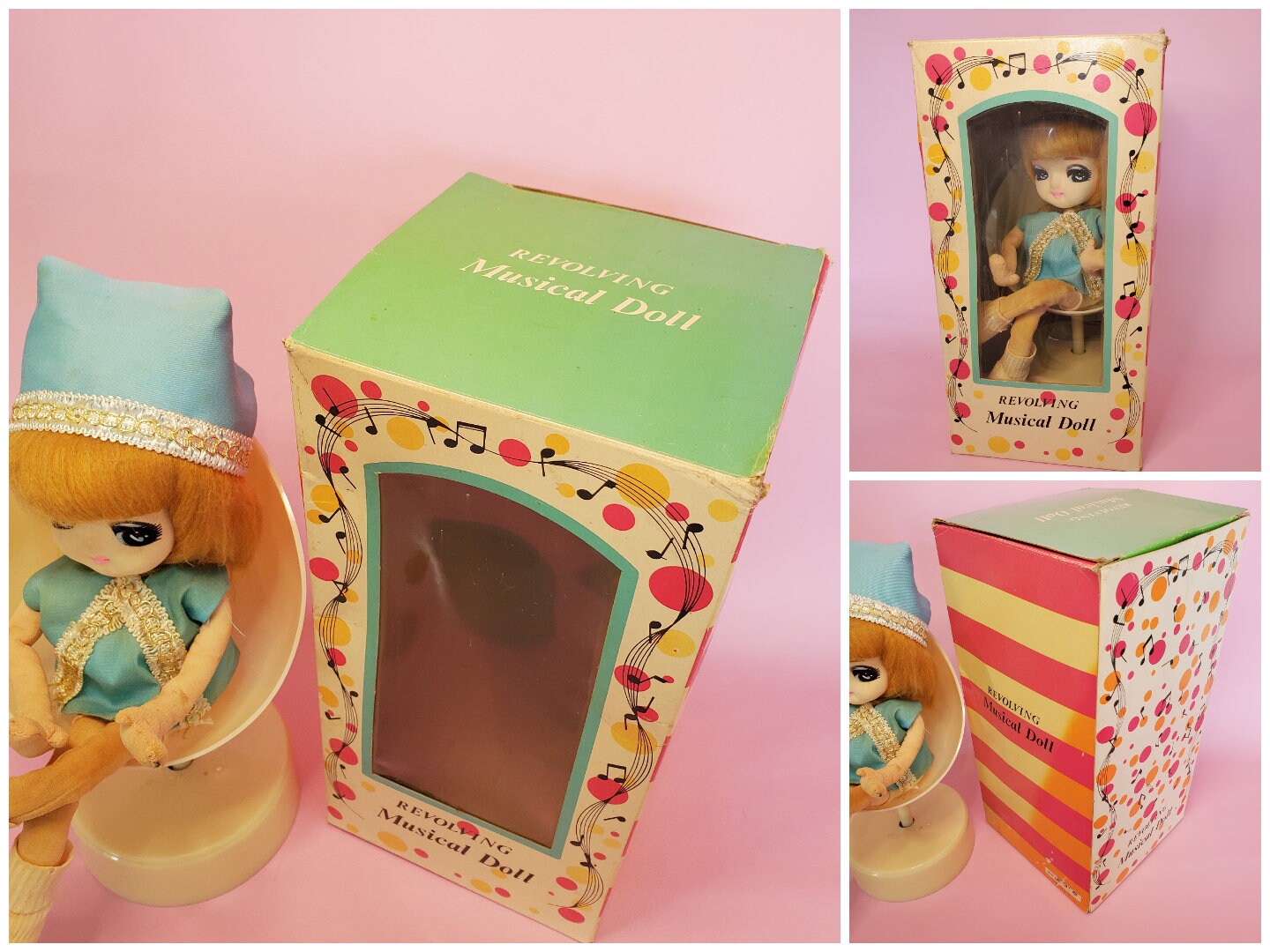 Vintage Pose Doll Japan Big Eye in Mod Egg Chair Musical Rotating ...