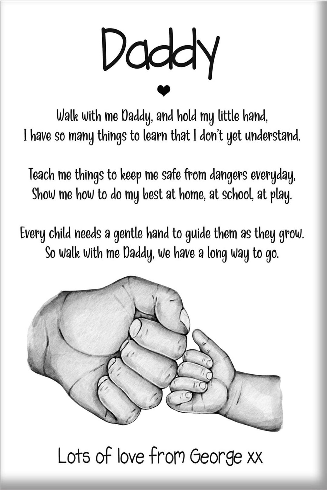 Daddy Poem Boy Print Gift, Personalised Fathers Day Gifts From Baby ...
