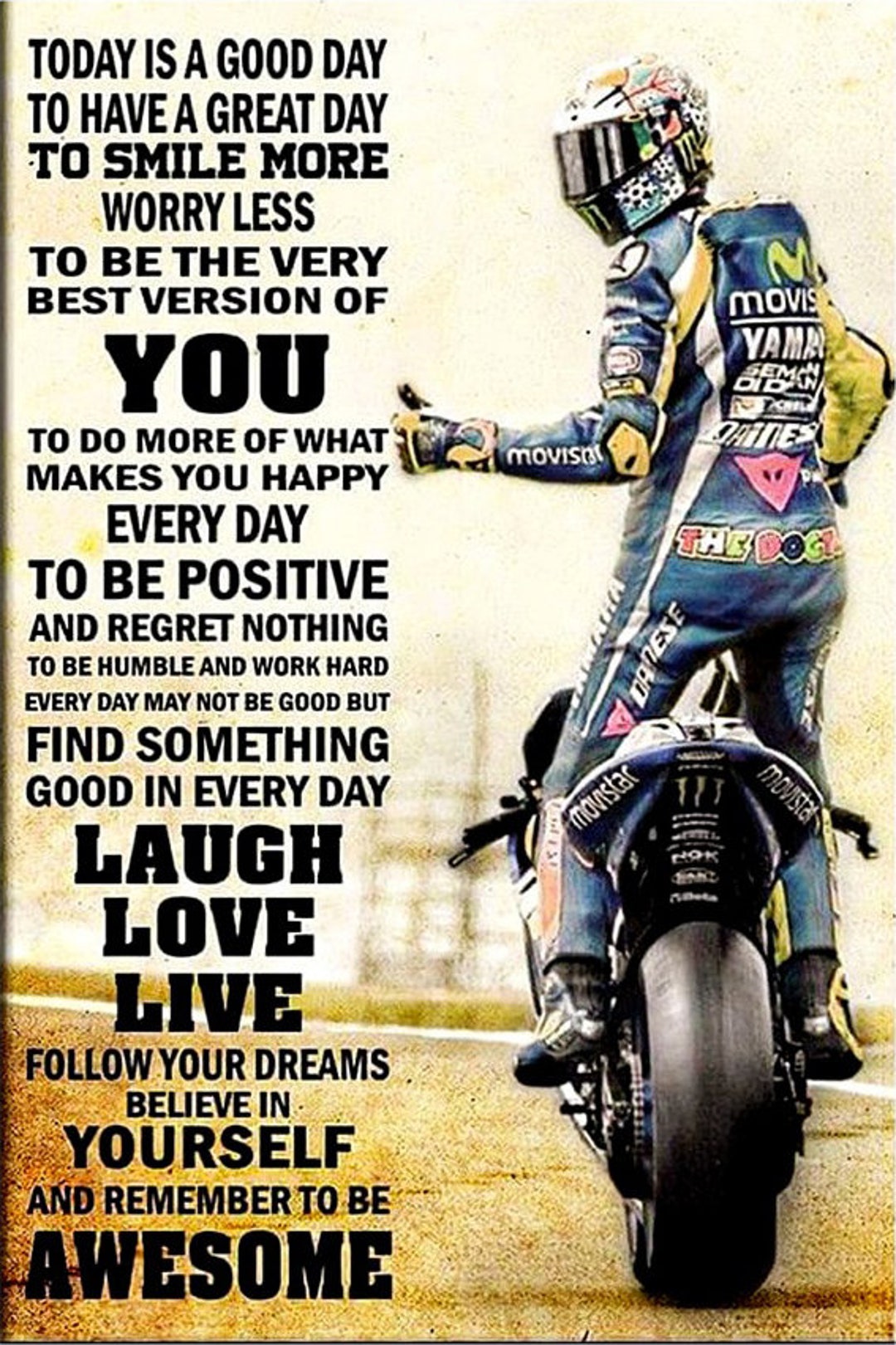 Moto Today is a Good Day to Have a Great Day Poster Wall Art Home-decor ...