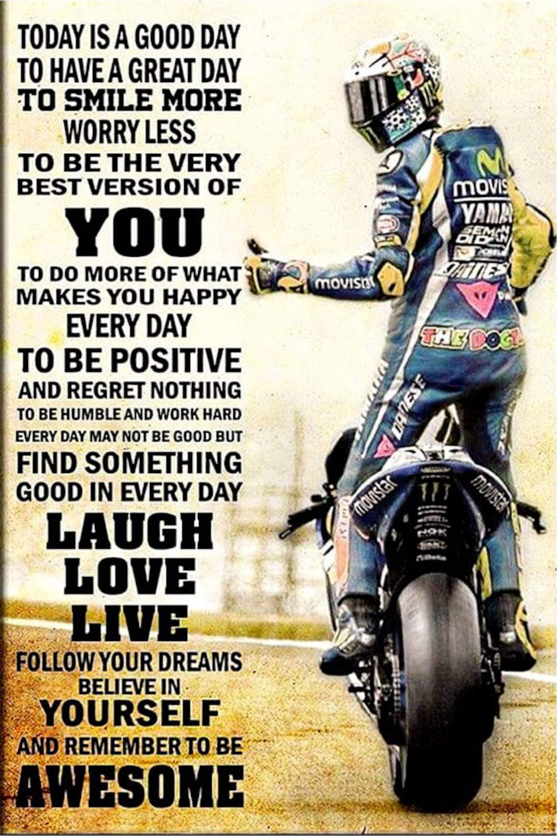 Moto Today is a Good Day to Have a Great Day Poster Wall Art Home-decor ...