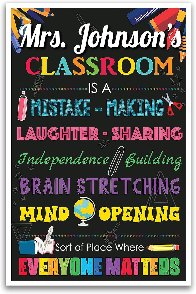 Personalized Classroom Rules Poster, Custom When You Enter This ...