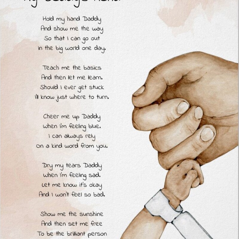 Daddy Poem - Etsy