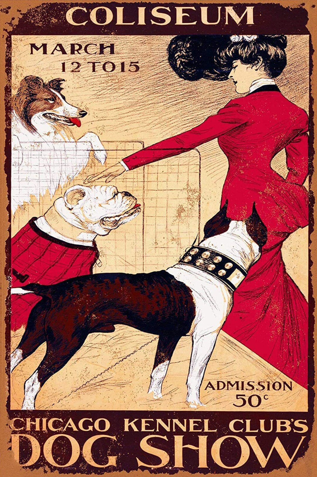 Chicago Kennel Club's Dog Show, Advertising 1902 Vintage Poster Wall ...