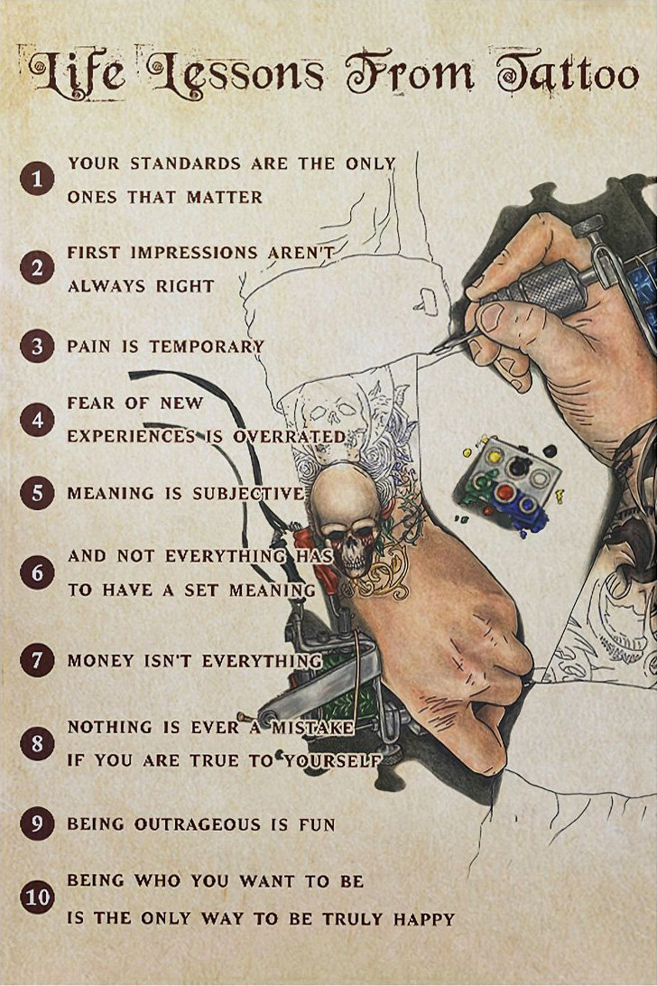 Tattoos Life Lessons From Tattoo Print Poster Wall Art - Etsy