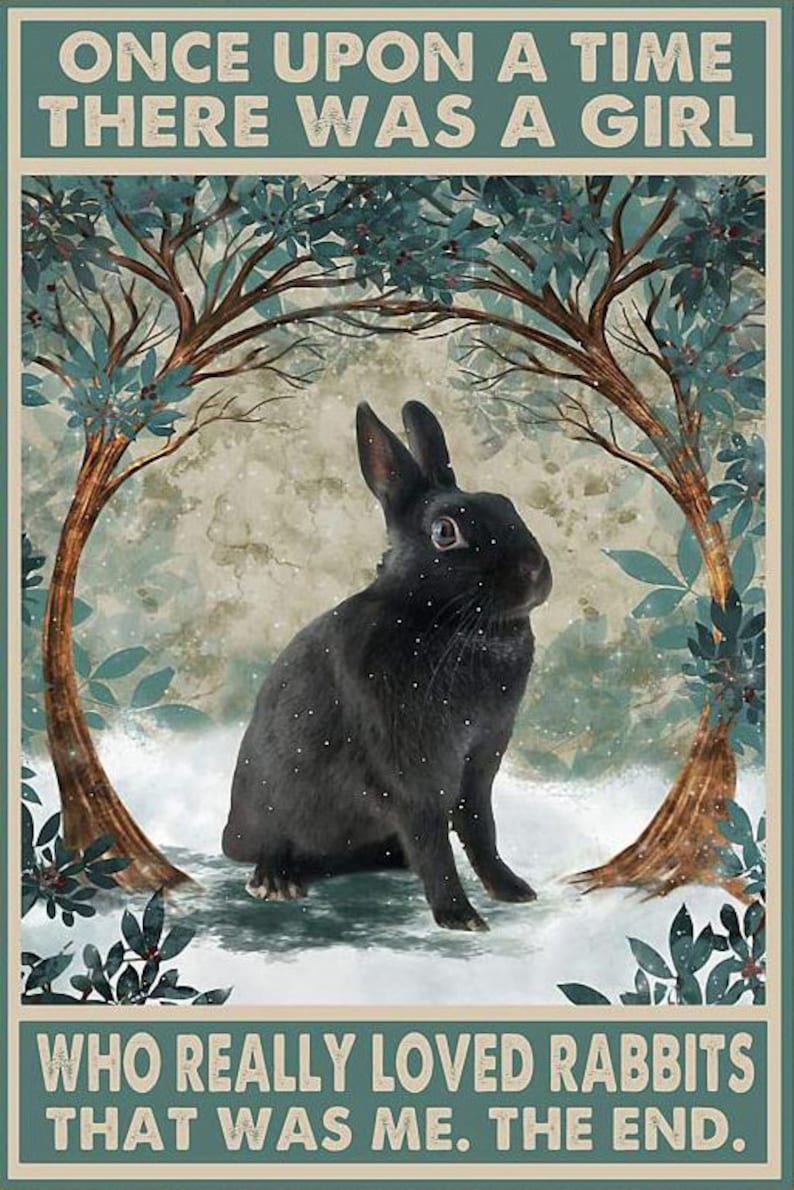 Rabbits Once Upon a Time a Girl Really Loved Rabbits Poster Wall Art ...