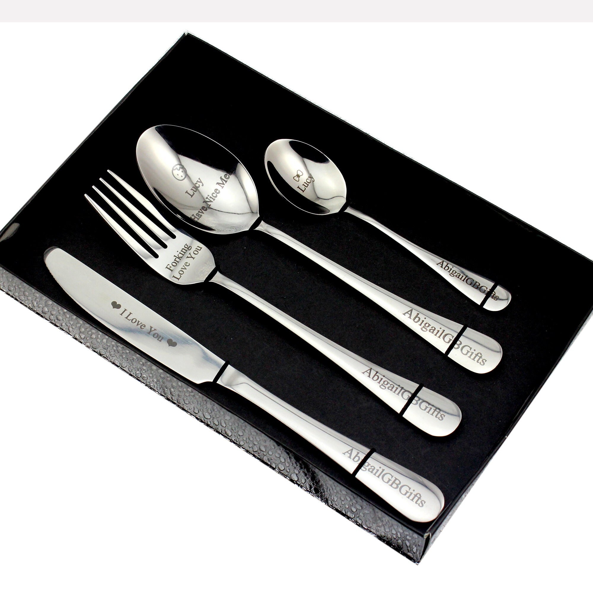 Customized Knife Spoon Fork Set, Adult Custom Engraved Flatware ...