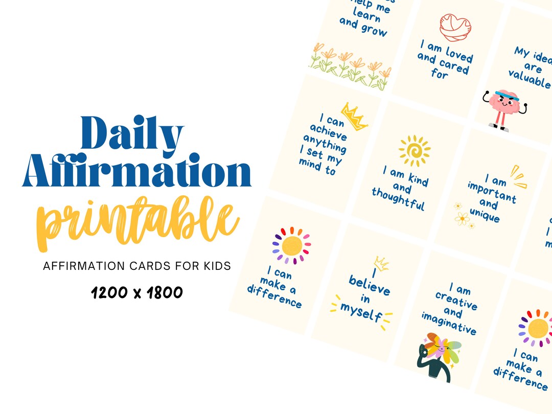 Affirmation Cards for Kids, Affirmation Cards Printable, Daily ...