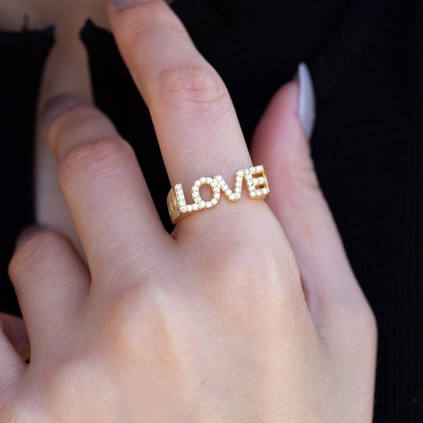 Silver Love Ring - Etsy