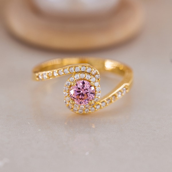 Pink Stone Ring - Etsy