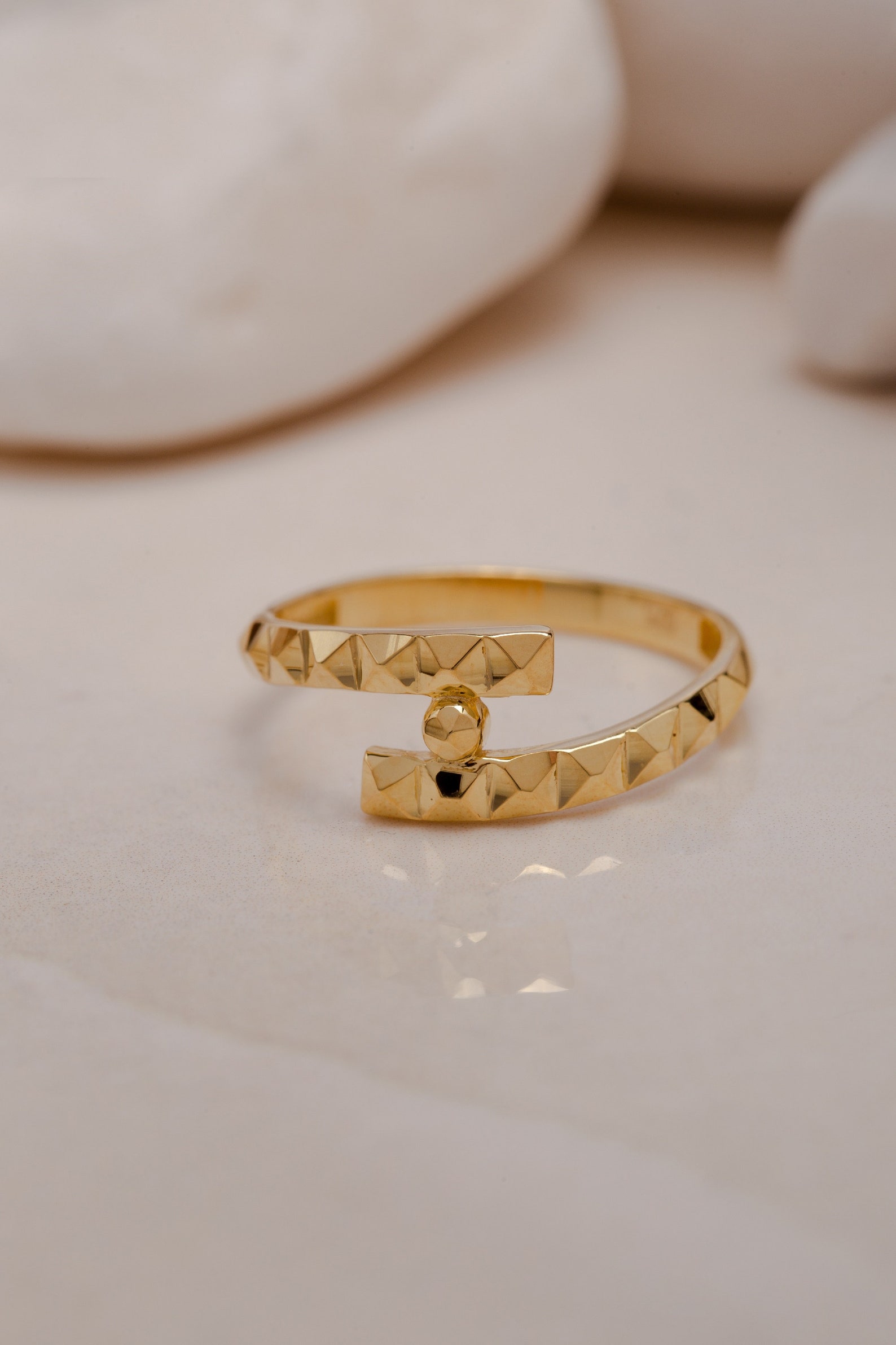 Geometric Rings for Women 14K Gold Ring 925 Sterling Silver - Etsy