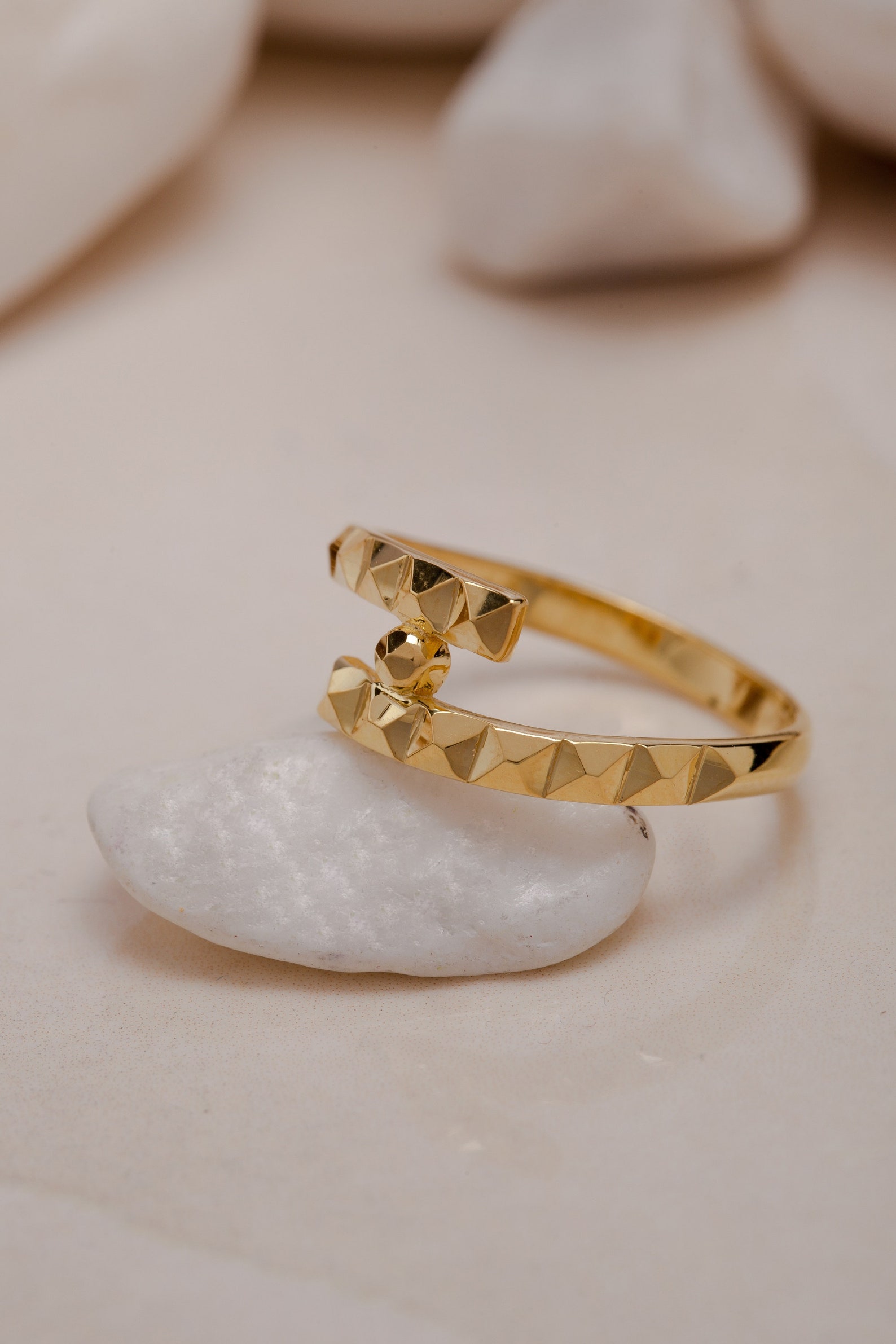 Geometric Rings for Women 14K Gold Ring 925 Sterling Silver - Etsy