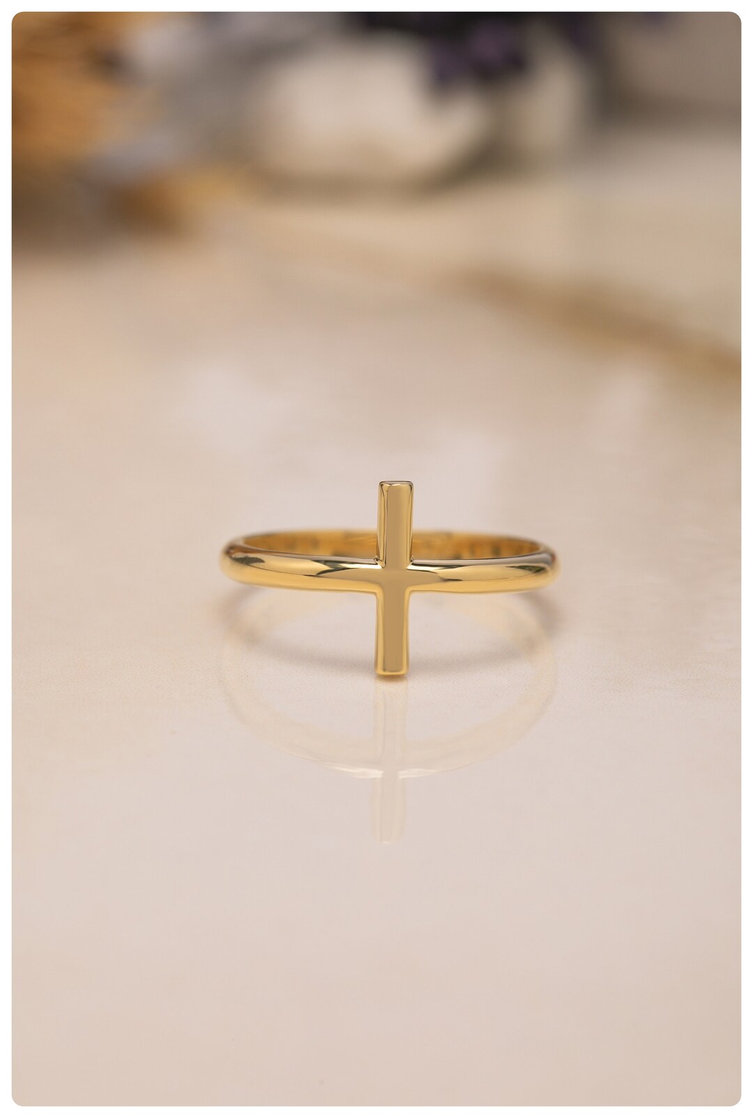 14k Criss Cross Signet Ring 925 Silver Cross Promise Ring for Her, A ...