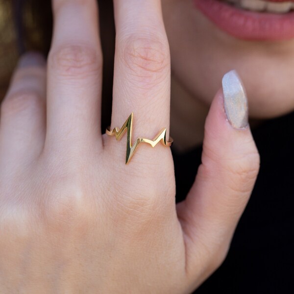 Heartbeat Ring - Etsy