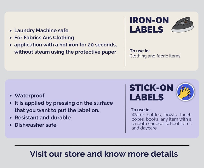 Iron on Labels Iron on Tags Uniform Labels Personalized Iron on ...