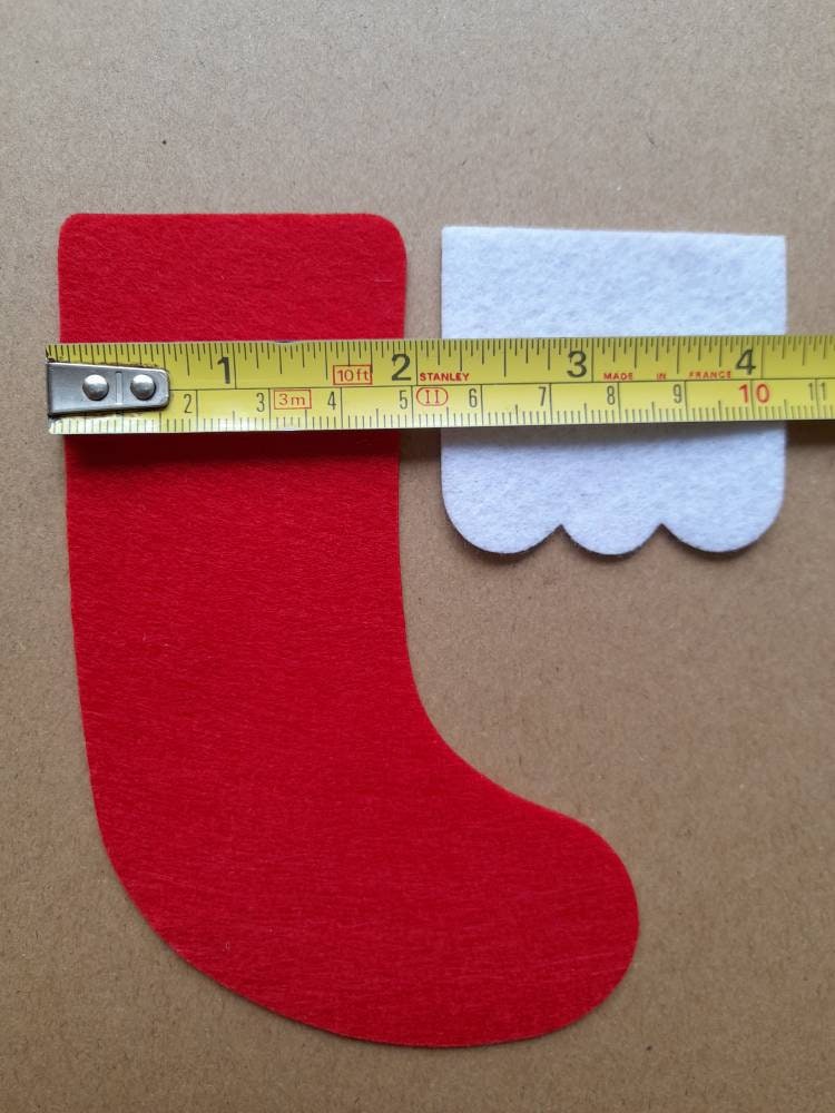Die Cut Felt Red and White Stockings X 12 - Etsy