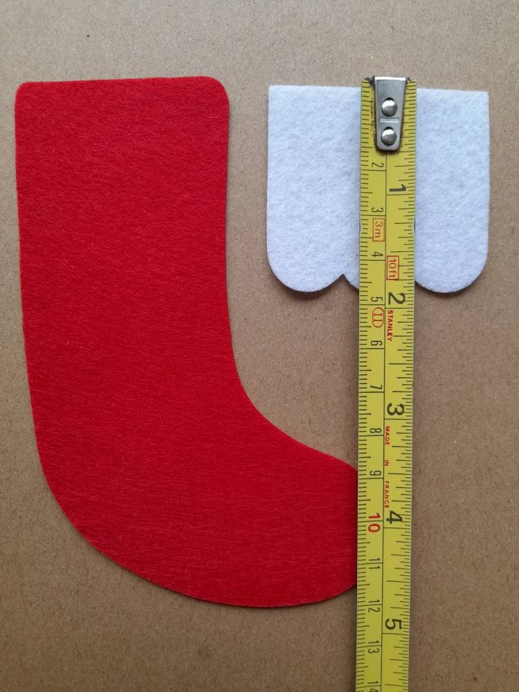 Die Cut Felt Red and White Stockings X 12 - Etsy