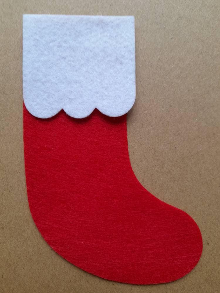 Die Cut Felt Red and White Stockings X 12 - Etsy