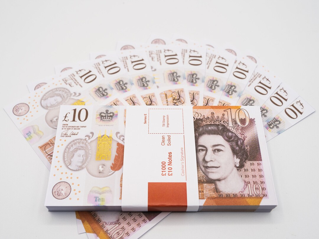 Prop Money Realistic Replica 10 Pound Stack for Use in - Etsy UK