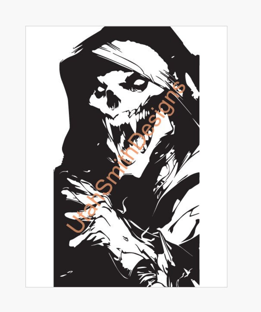 Demon Cloaked Skeleton Svg File Eps File Dxf File Pdf File Png File - Etsy