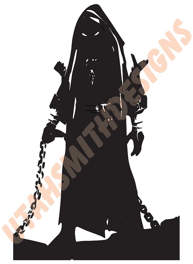 Evil Cloaked Man With Chain Weapon (digital Files) - Etsy