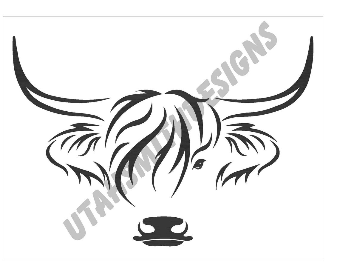 Cow Bull Wooly Head Svg DXF JPEG PDF Digital File Only for Laser and ...