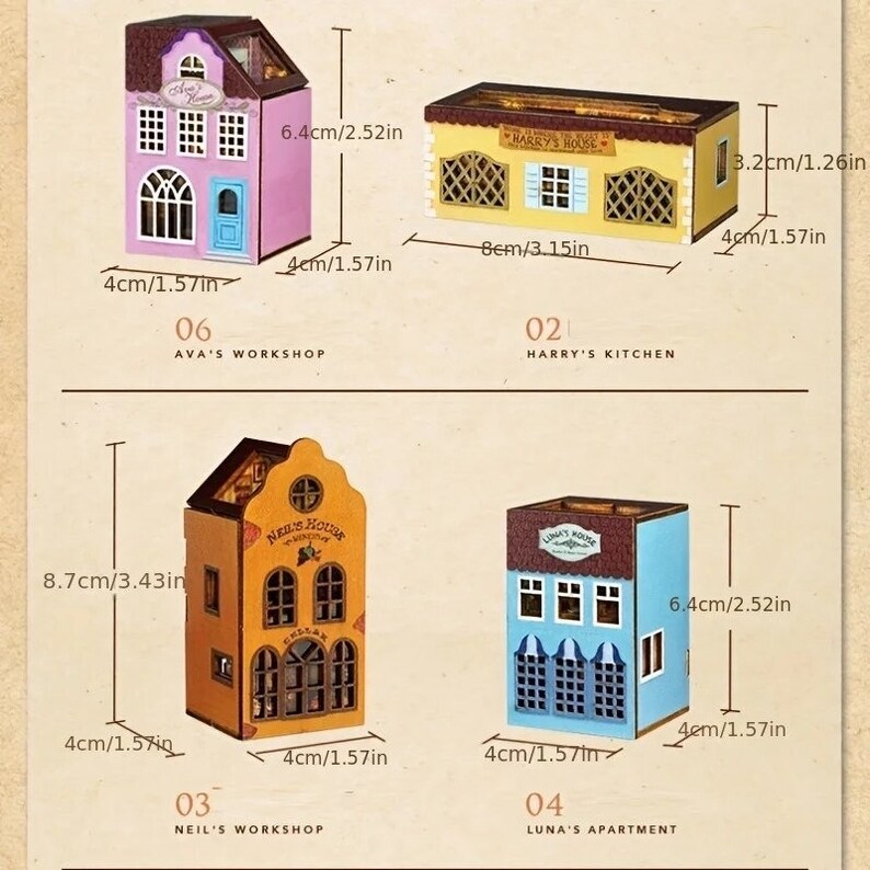 DIY Handmade Doll House Cabin Puzzle Tabletop Ornament Decoration ...