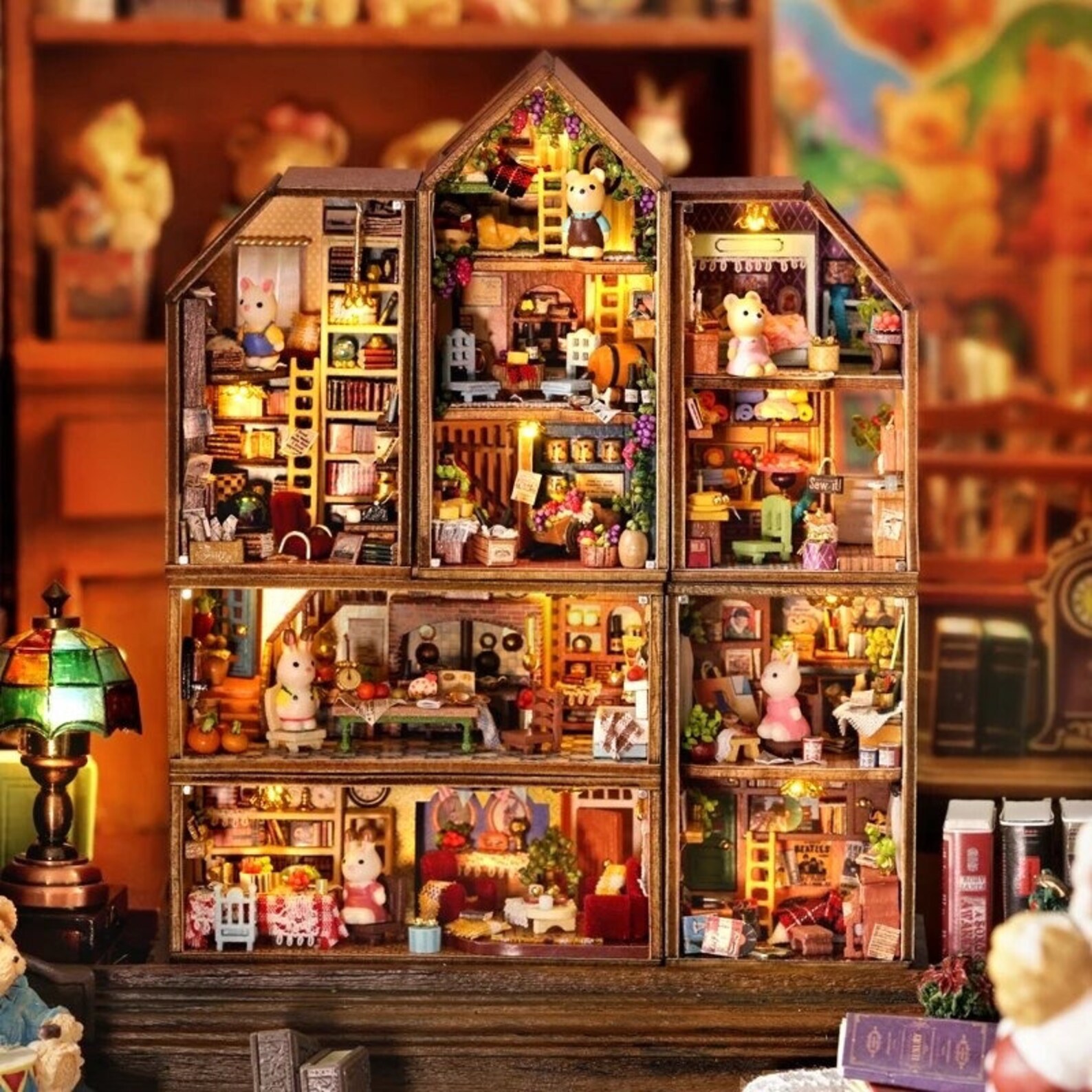 DIY Handmade Doll House Cabin Puzzle Tabletop Ornament Decoration ...