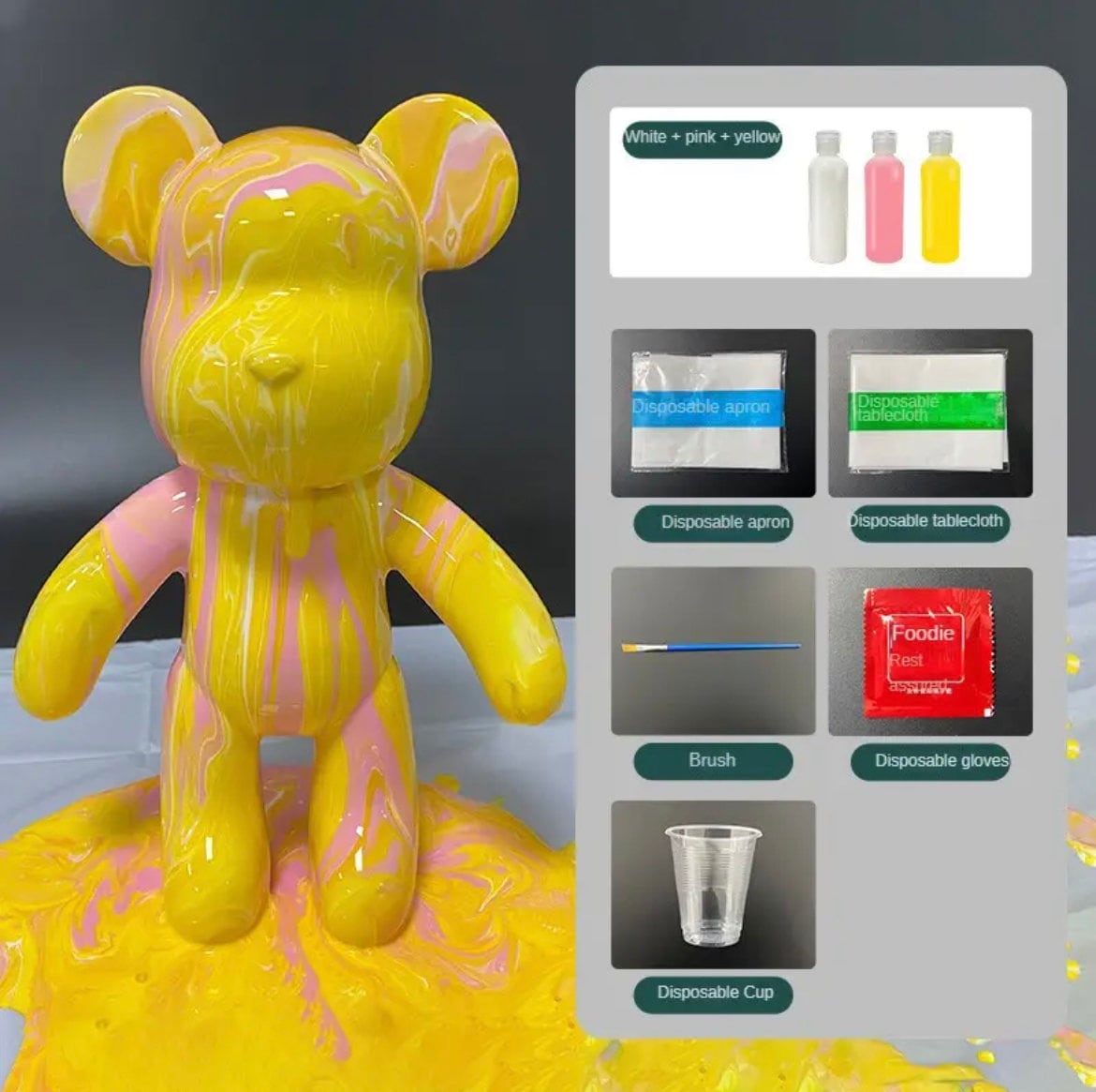 Bearbrick DIY Painting White Vinyl Bear Sculpture Hand Painting Pour ...