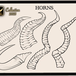 30 HORNS BRUSH for Procreate/ Photoshop/ Clip Studio Paint - Etsy