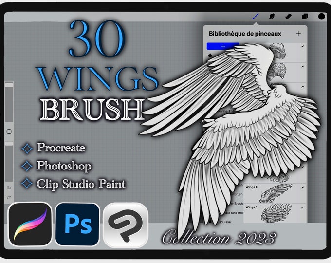 Procreate Wing Stamps Angel Wings Procreate Stamps Procreate Wing ...