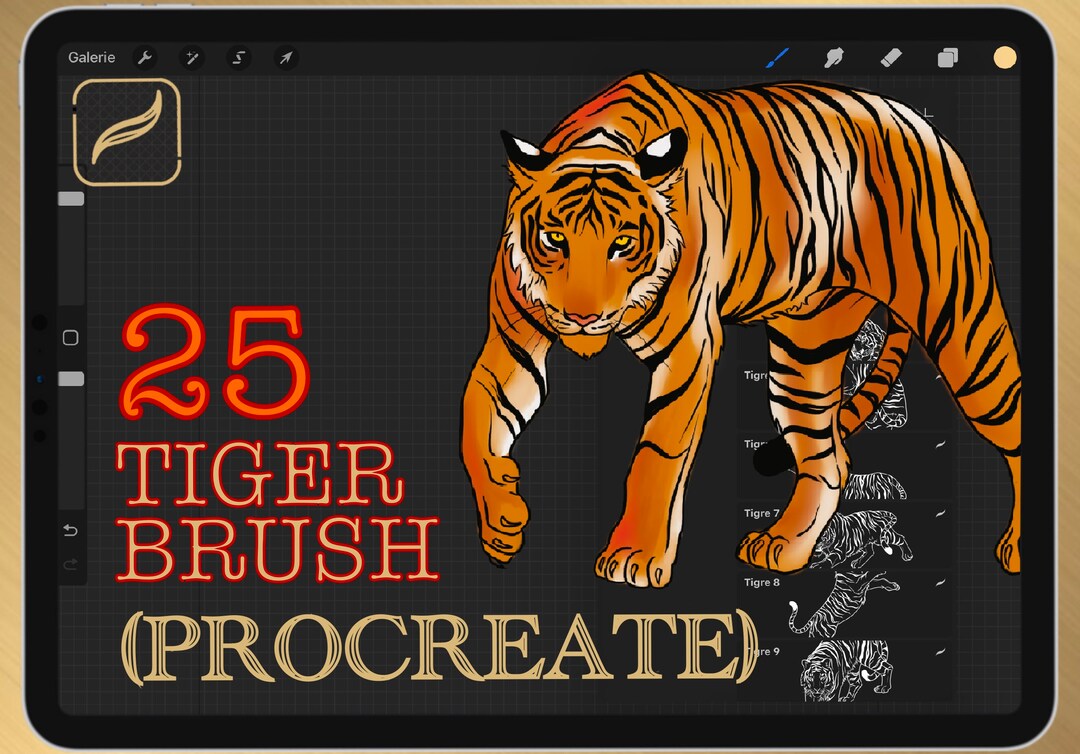 25 TIGER BRUSH for PROCREATE - Etsy