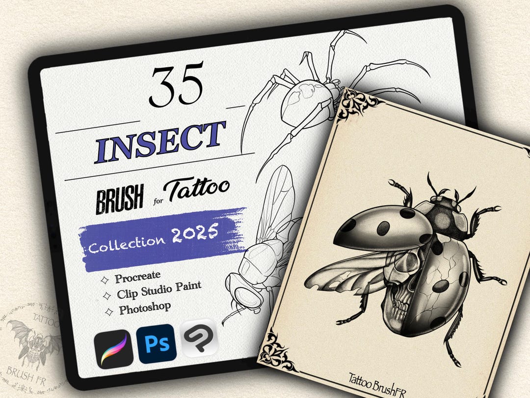 35 INSECT BRUSH for Procreate / Photoshop / Clip Studio Paint ...