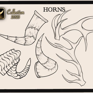 30 HORNS BRUSH for Procreate/ Photoshop/ Clip Studio Paint - Etsy