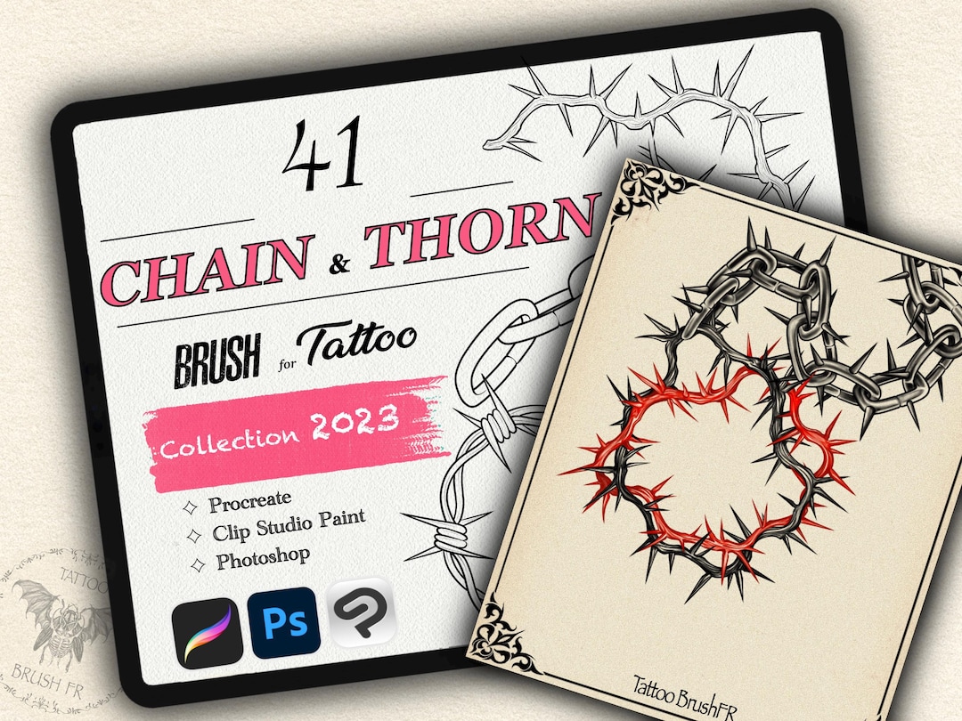 41 CHAIN & THORN BRUSH for Procreate / Clip Studio Paint/ Photoshop - Etsy
