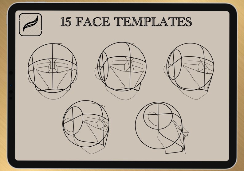 15 FACE TEMPLATE for PROCREATE - Etsy