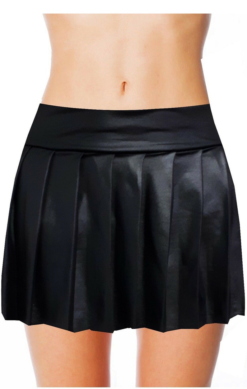 Pleated Wetlook Micro Mini Skirt - Etsy
