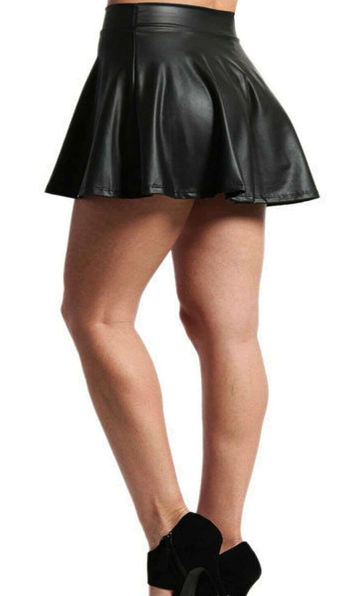 Wetlook Micro Mini Skater Skirt - Etsy