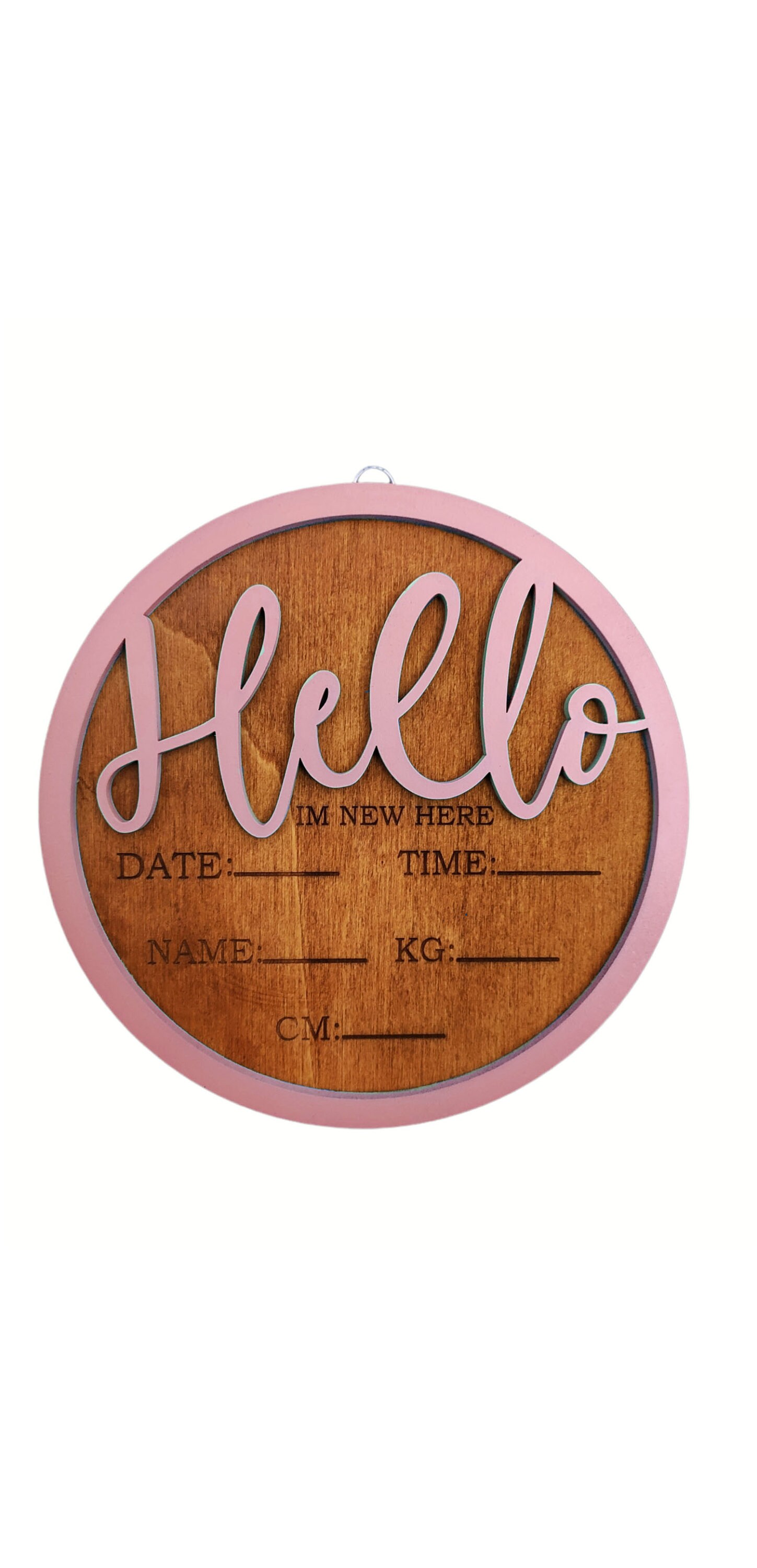 Wooden Baby Announcement Sign, Hello World Sign | New Baby Arrival Sign ...
