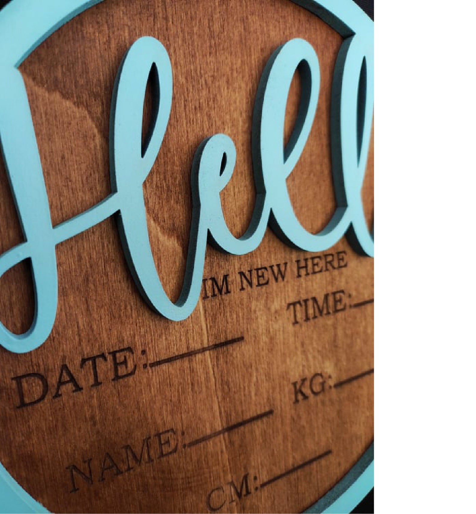 Wooden Baby Announcement Sign, Hello World Sign | New Baby Arrival Sign ...