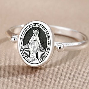 Virgin Mary Ring, Custom Coat of Arms Family Ring, Marian Consecration ...