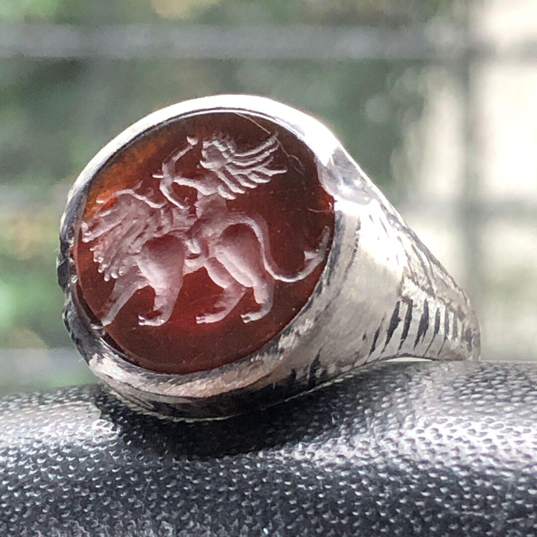 Handmade Intaglio Signet Ring: Custom Carved Gemstone, Gold or Sterling ...