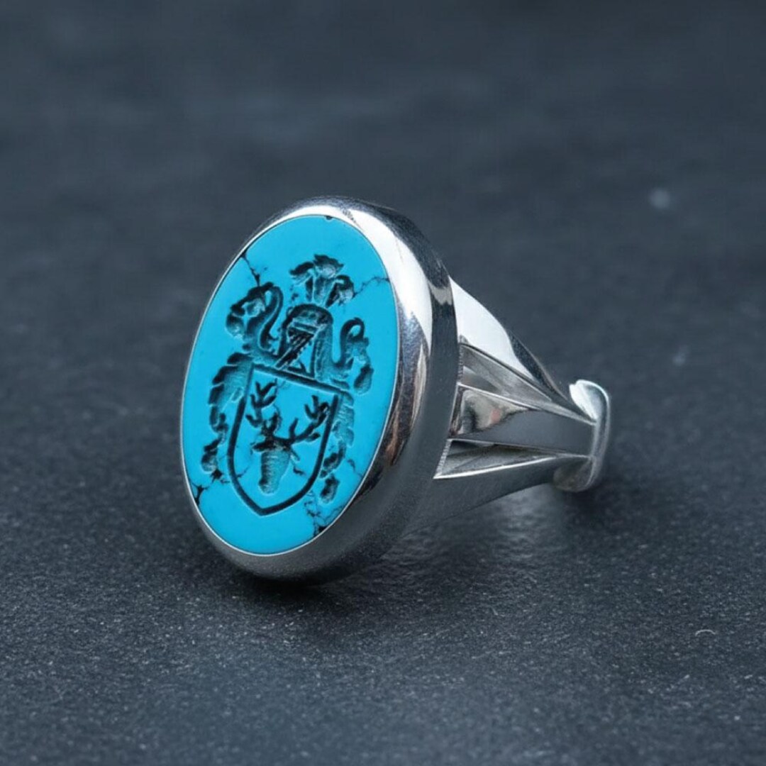 Custom Family Crest Signet Ring: Hand-carved Intaglio, Gold or Silver ...