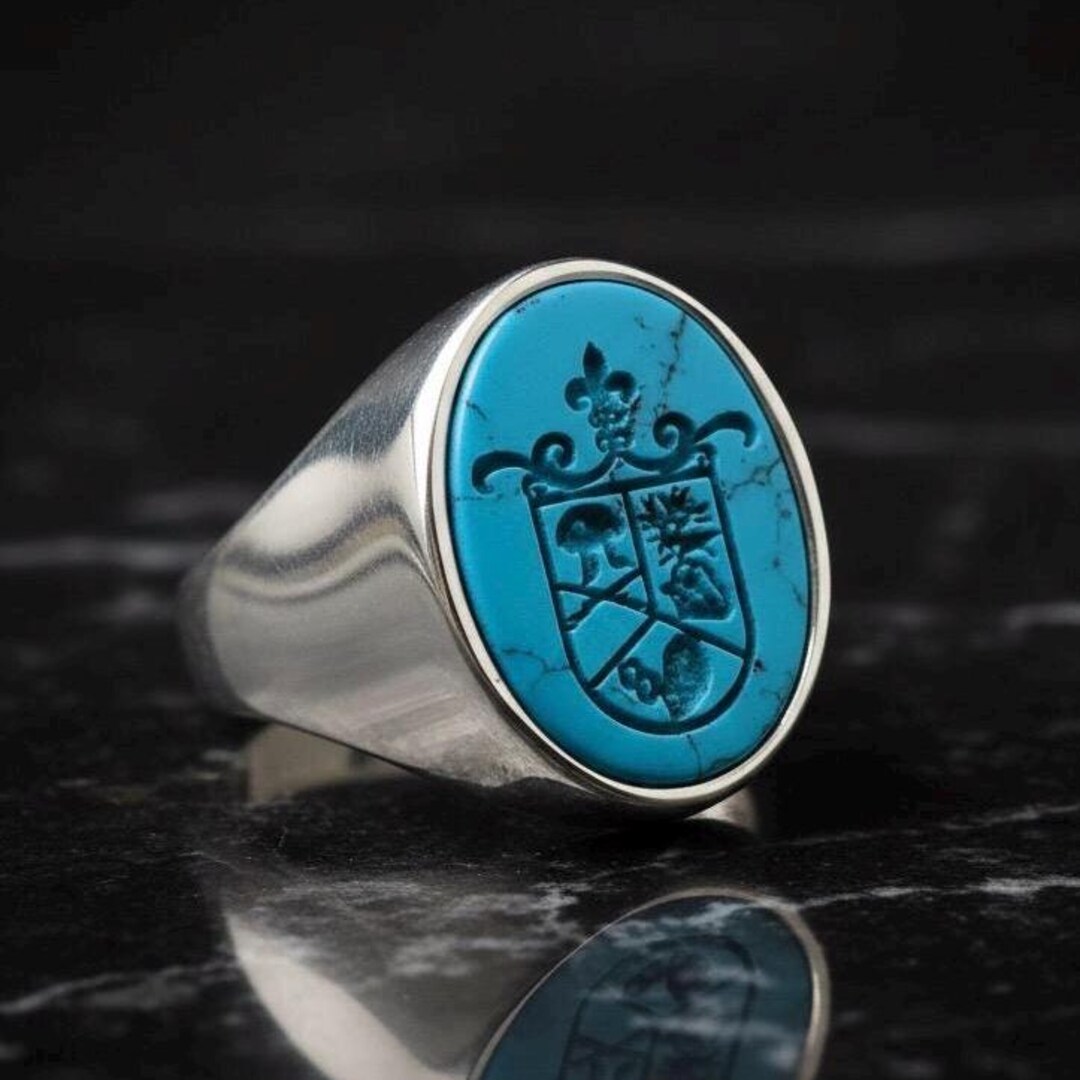 Personalized Family Crest Signet Ring , Custom Coat of Arms Ring - Etsy