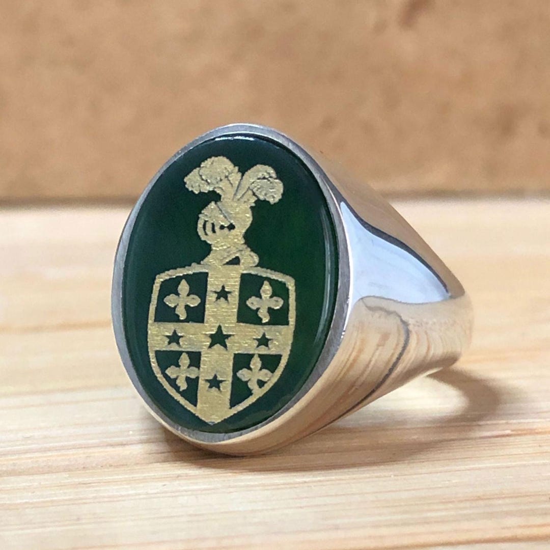 Personalized Family Crest Ring: Gemstone Intaglio, Heraldic Ring - Etsy