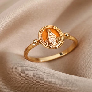 Virgin Mary Ring, Custom Coat of Arms Family Ring, Marian Consecration ...