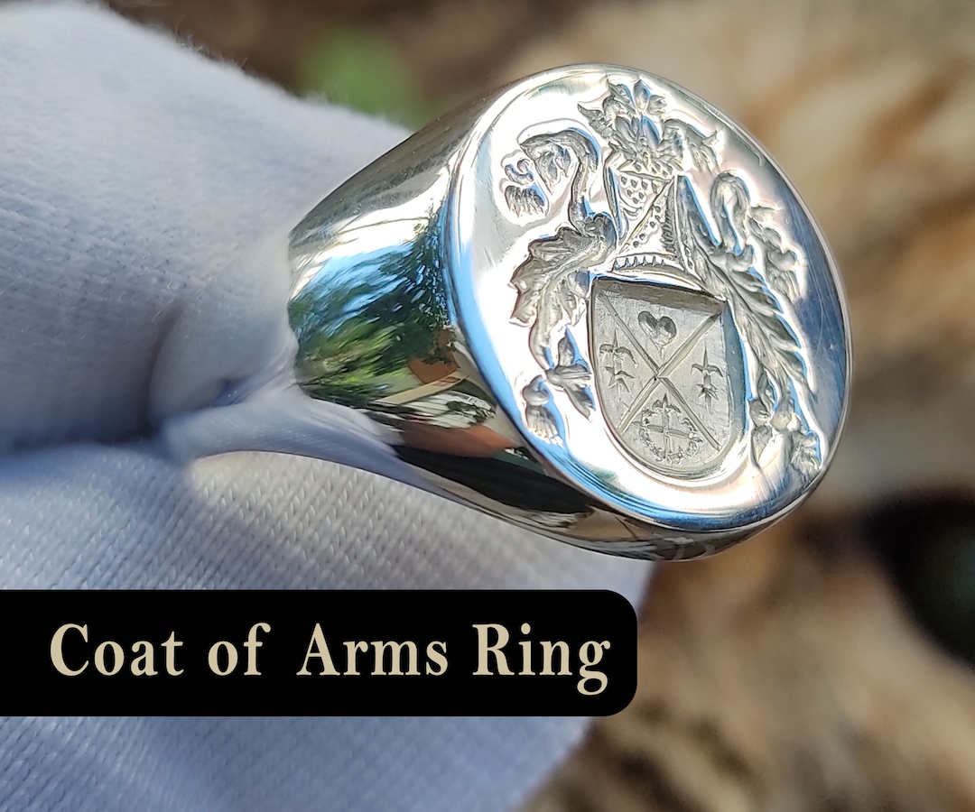 Handmade Coat of Arms Ring, Family Crest Ring, Custom Gift Ring ...